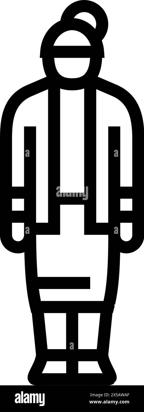 elderly old woman line icon vector illustration Stock Vector Image ...