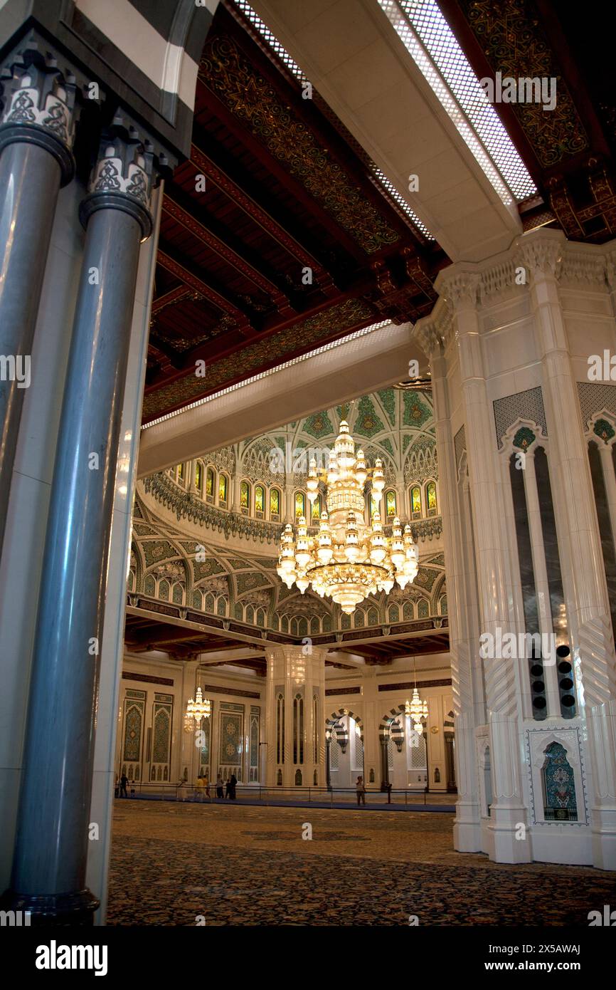 prayer hall sultan qaboos grand mosque muscat oman middle east Stock ...