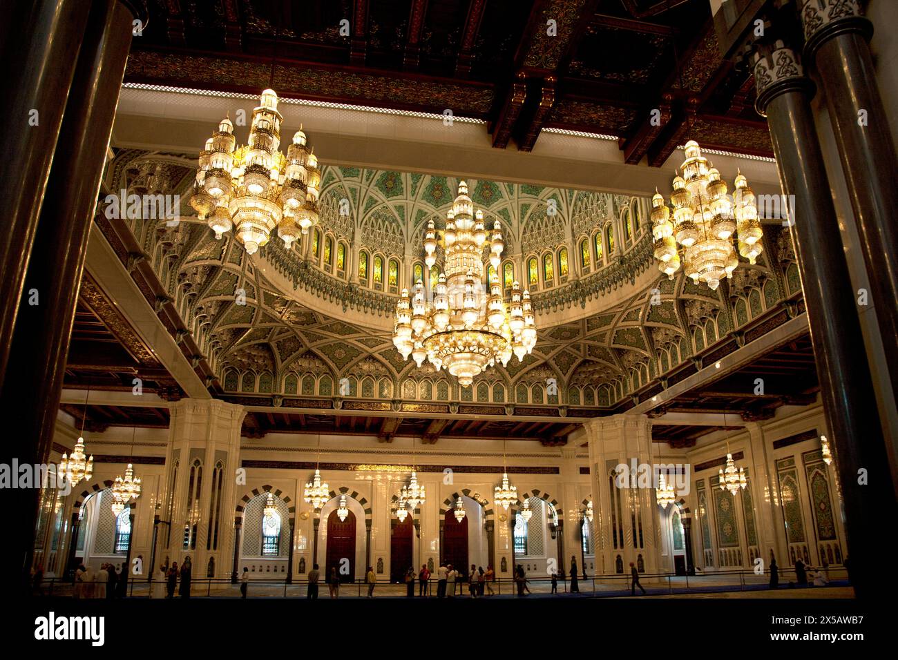 prayer hall sultan qaboos grand mosque muscat oman middle east Stock ...