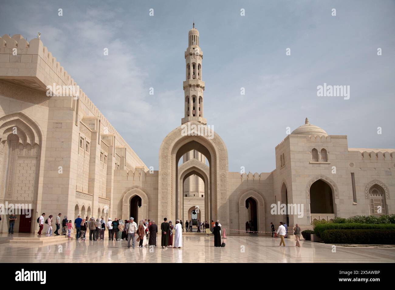 riwaq and minaret sultan qaboos grand mosque muscat oman middle east ...