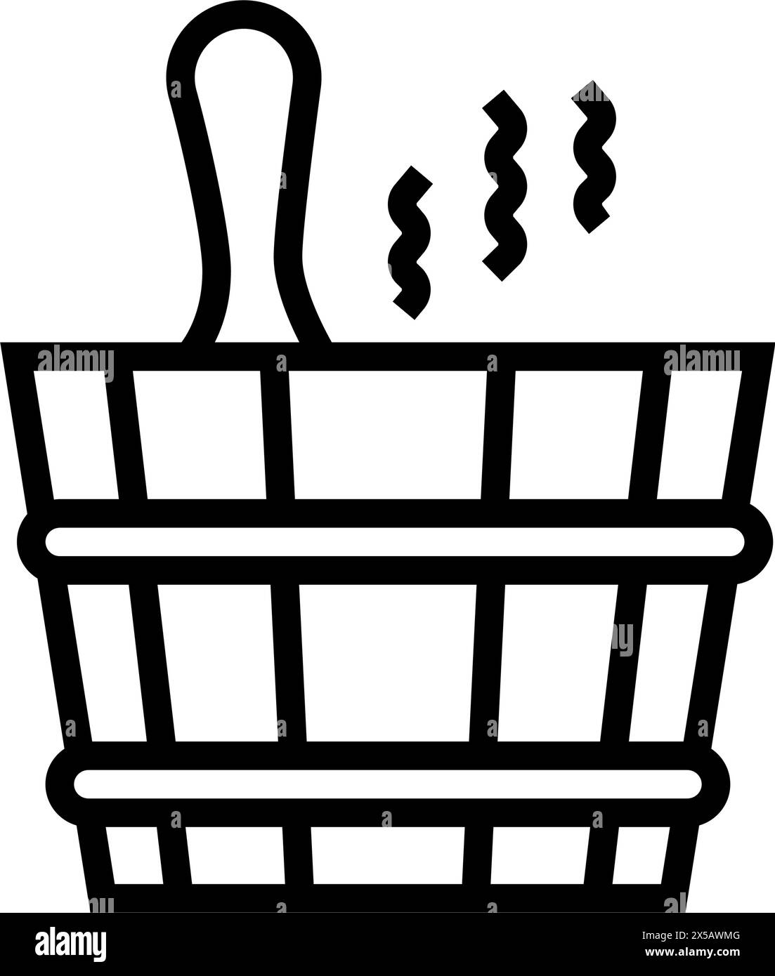 bucket sauna line icon vector illustration Stock Vector Image & Art - Alamy