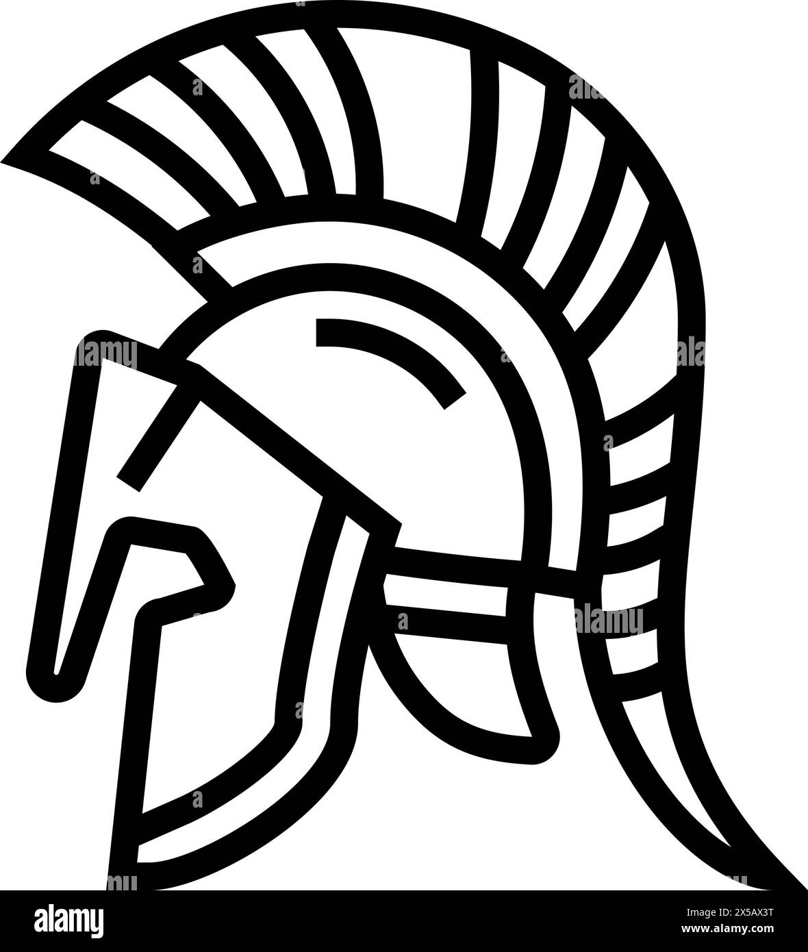 helmet ancient soldier line icon vector illustration Stock Vector Image ...