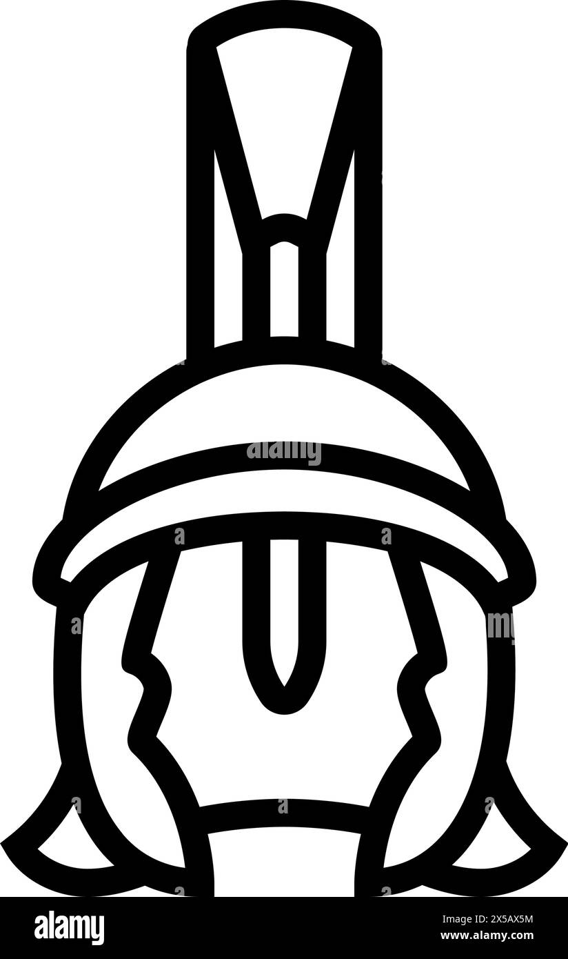 helmet spartan roman greek line icon vector illustration Stock Vector ...