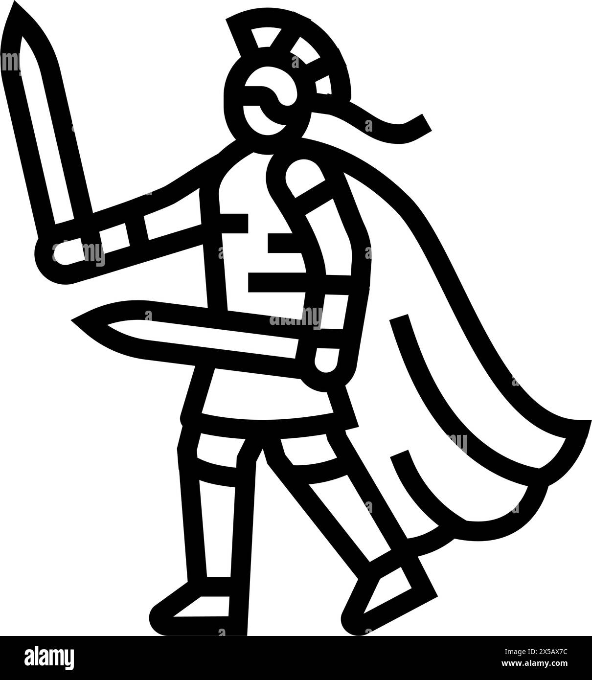 warrior ancient soldier line icon vector illustration Stock Vector ...