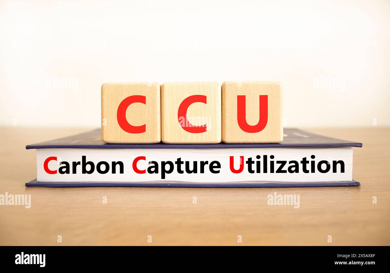 CCU Carbon capture utilization symbol. Concept words CCU Carbon capture ...
