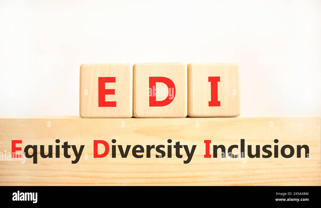 EDI equity diversity inclusion symbol. Concept words EDI equity ...