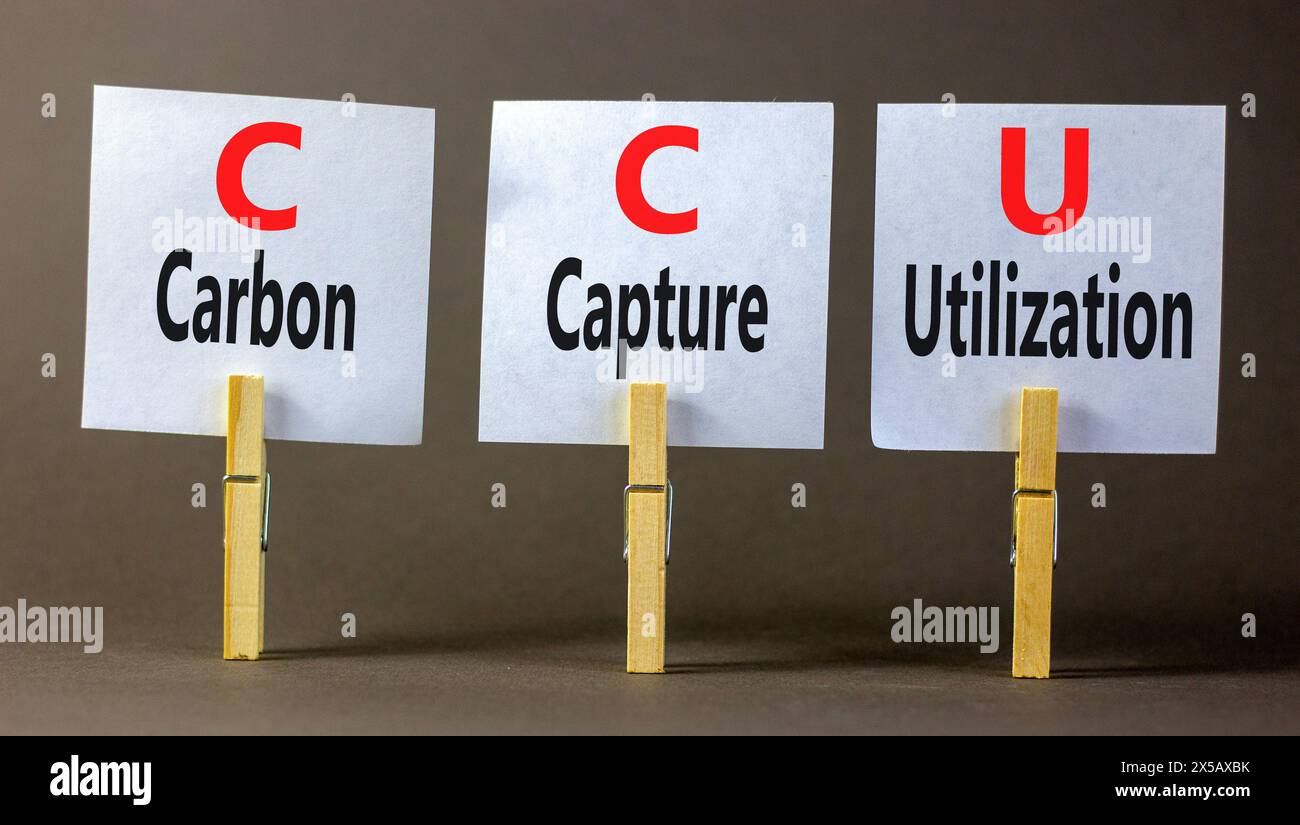 CCU Carbon capture utilization symbol. Concept words CCU Carbon capture ...