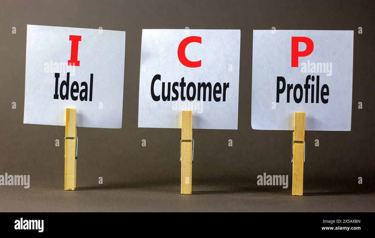 ICP ideal customer profile symbol. Concept words ICP ideal customer ...