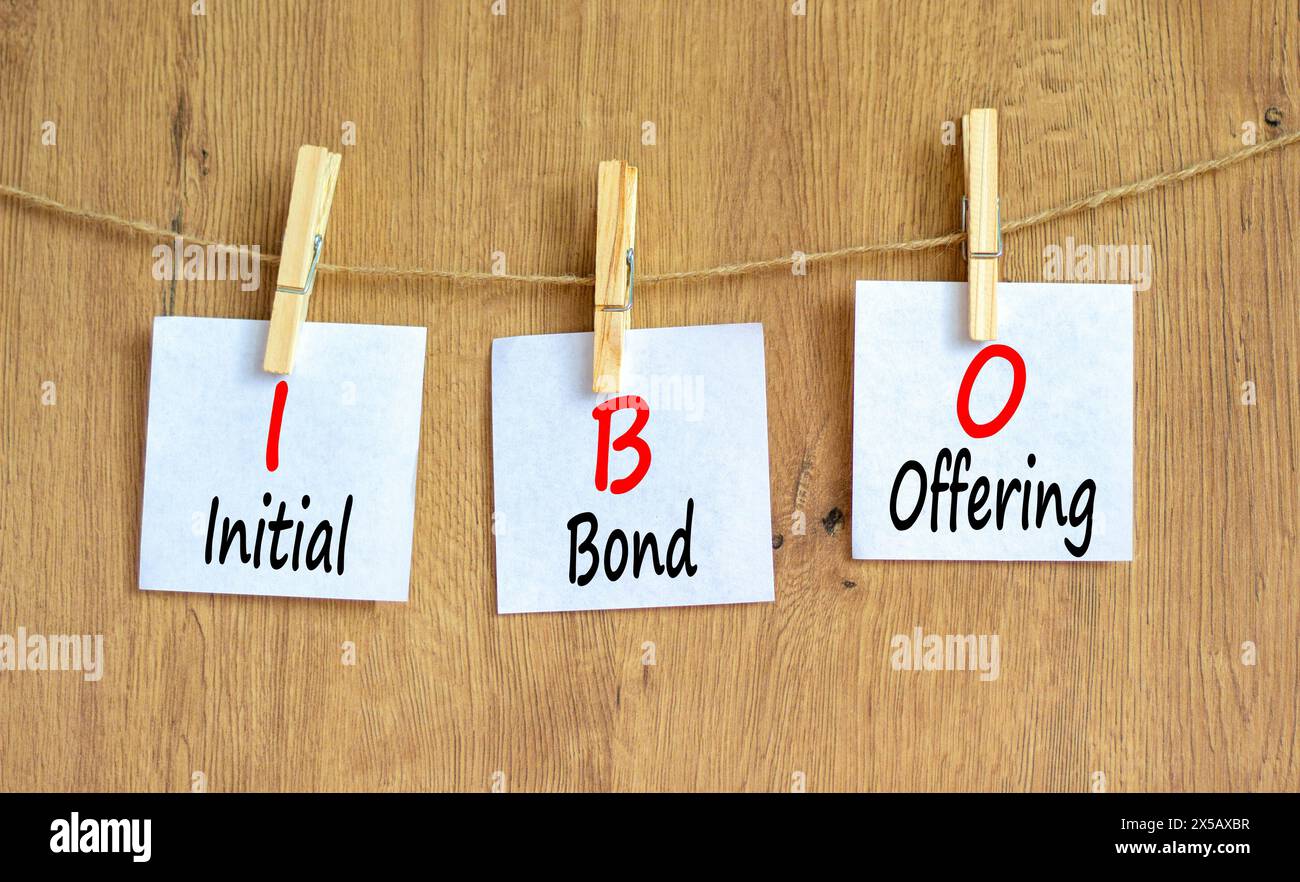 IBO initial bond offering symbol. Concept words IBO initial bond ...