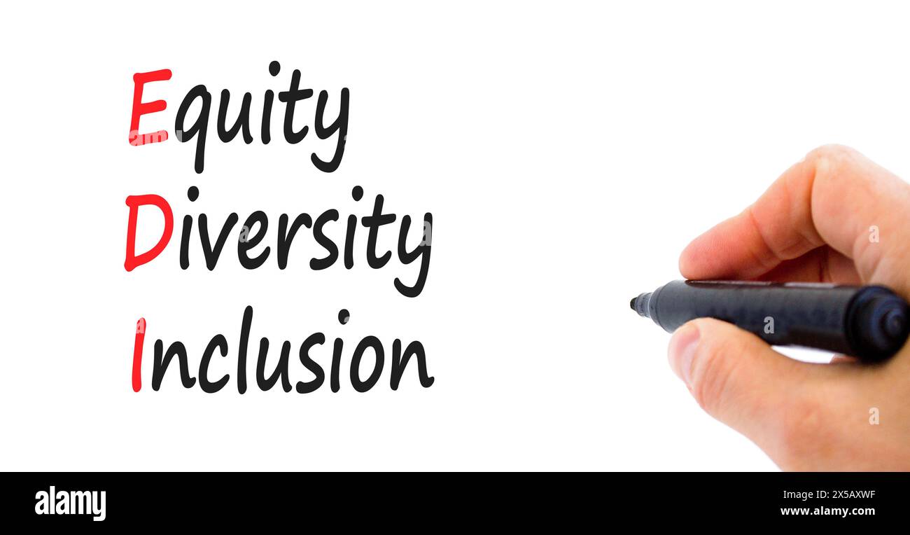 EDI equity diversity inclusion symbol. Concept words EDI equity ...