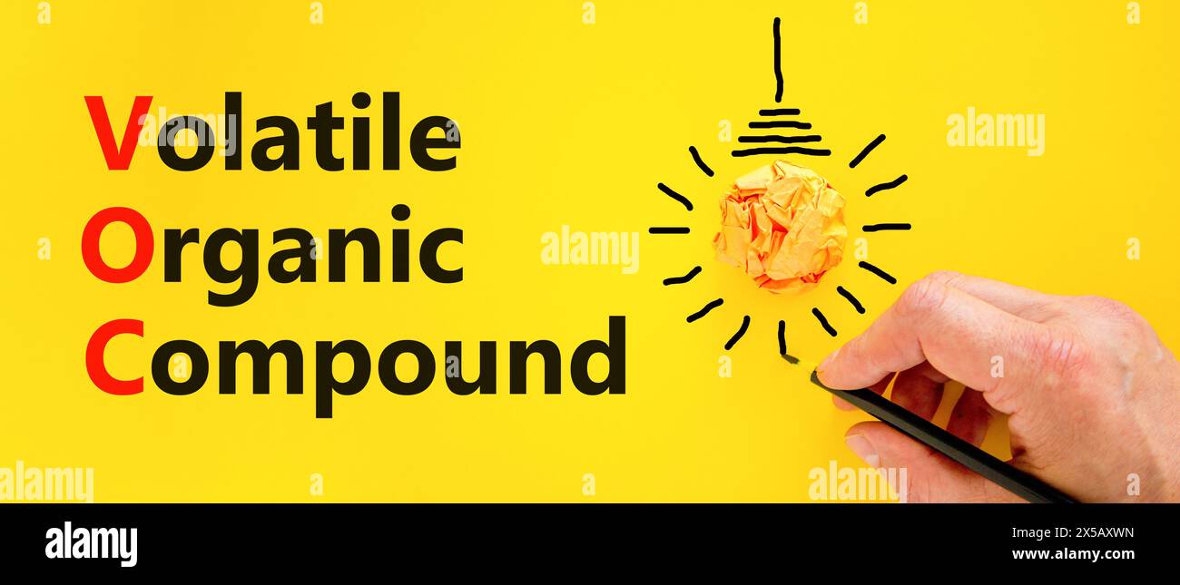 VOC volatile organic compound symbol. Concept words VOC volatile ...