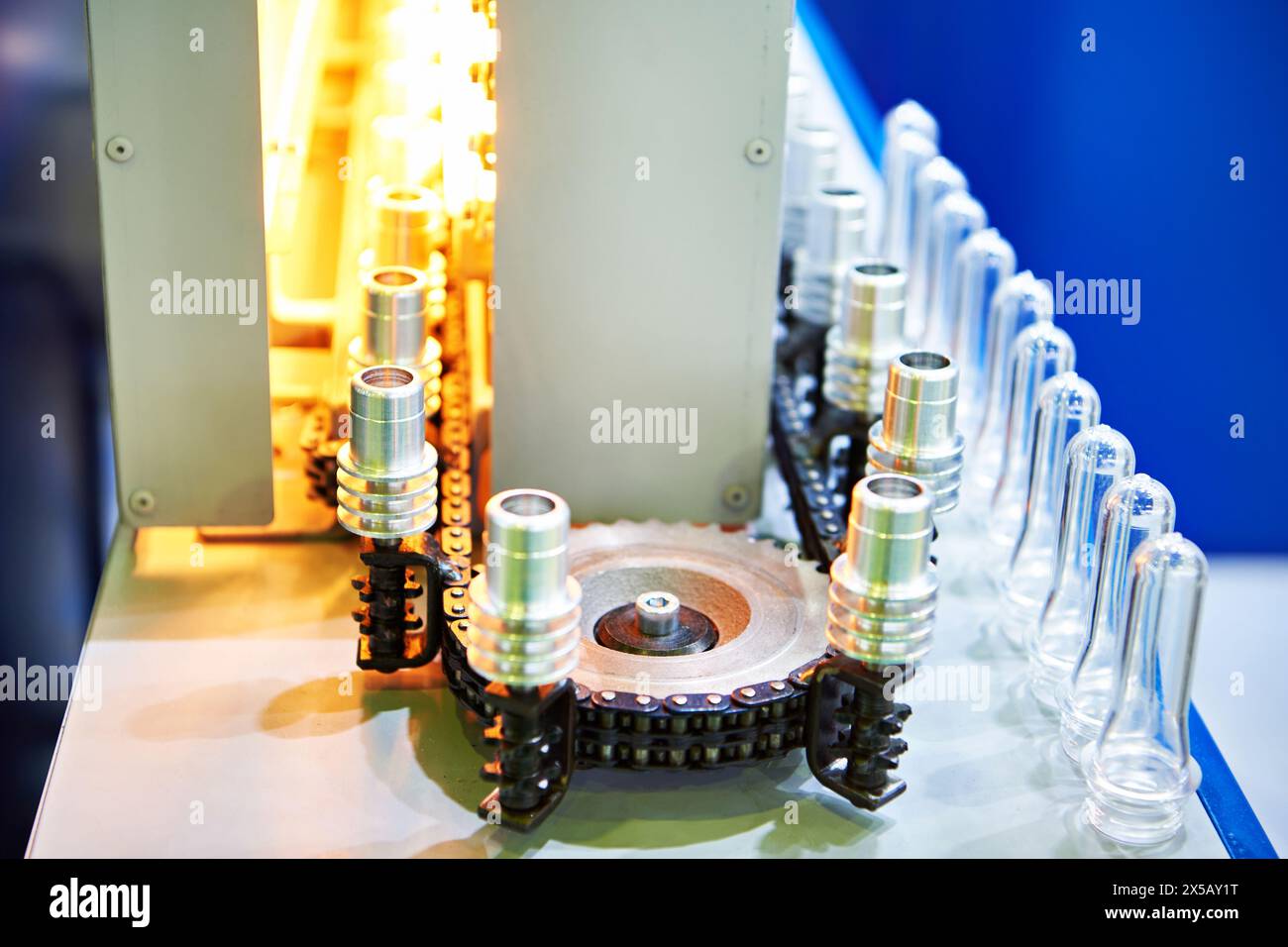 Semi-automatic blowing machine for bottles production Stock Photo - Alamy