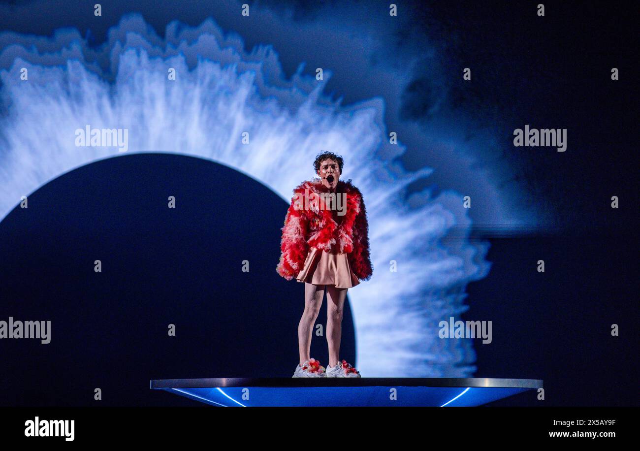 08 May 2024, Sweden, Malmö: Nemo from Switzerland with the song "The ...