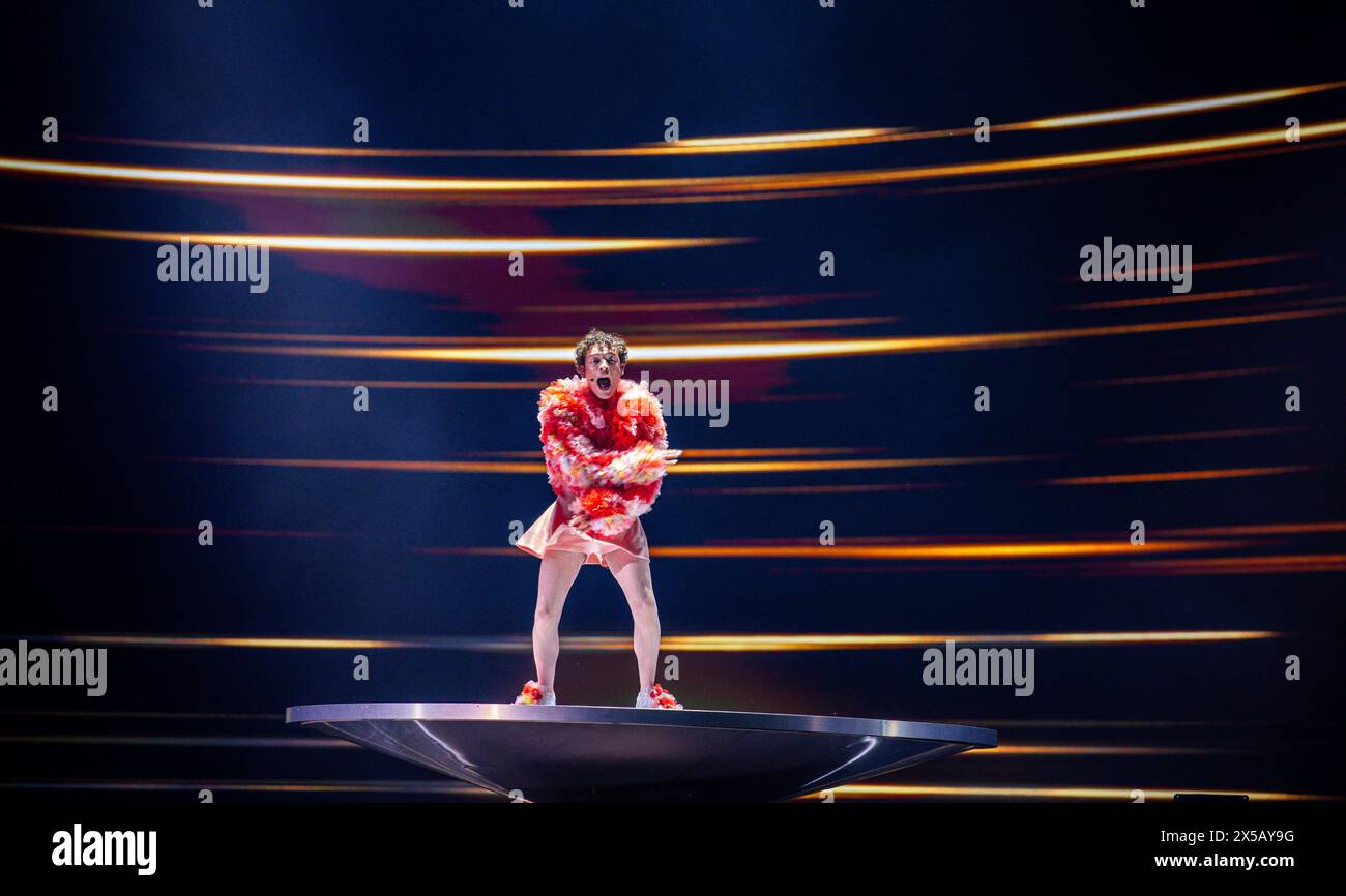 08 May 2024, Sweden, Malmö: Nemo from Switzerland with the song "The ...