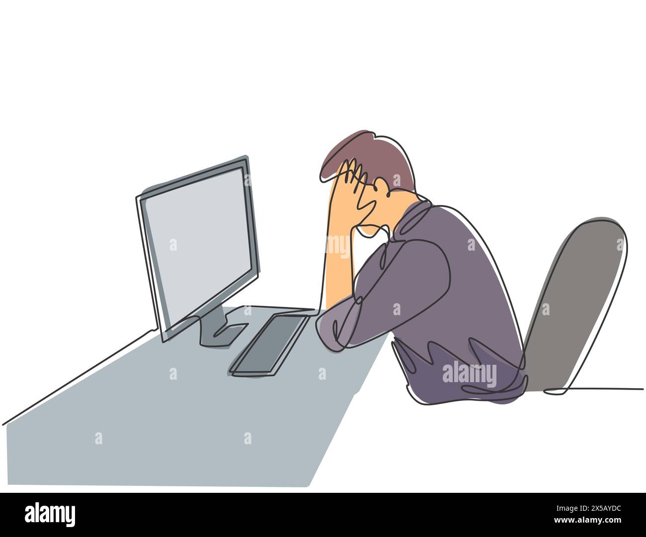 Financial report one line drawing Stock Vector Images - Alamy