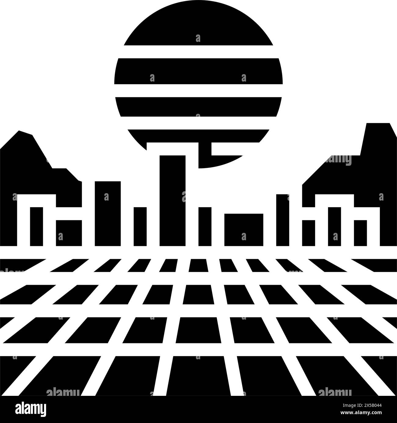 synthwave cyberpunk glyph icon vector illustration Stock Vector Image ...