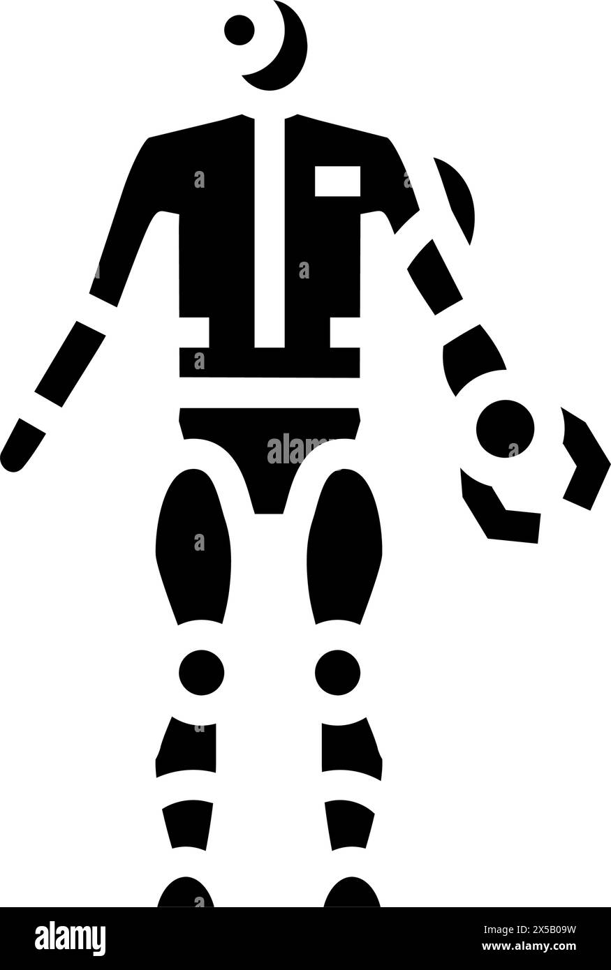 cybernetic enhancement cyberpunk glyph icon vector illustration Stock ...