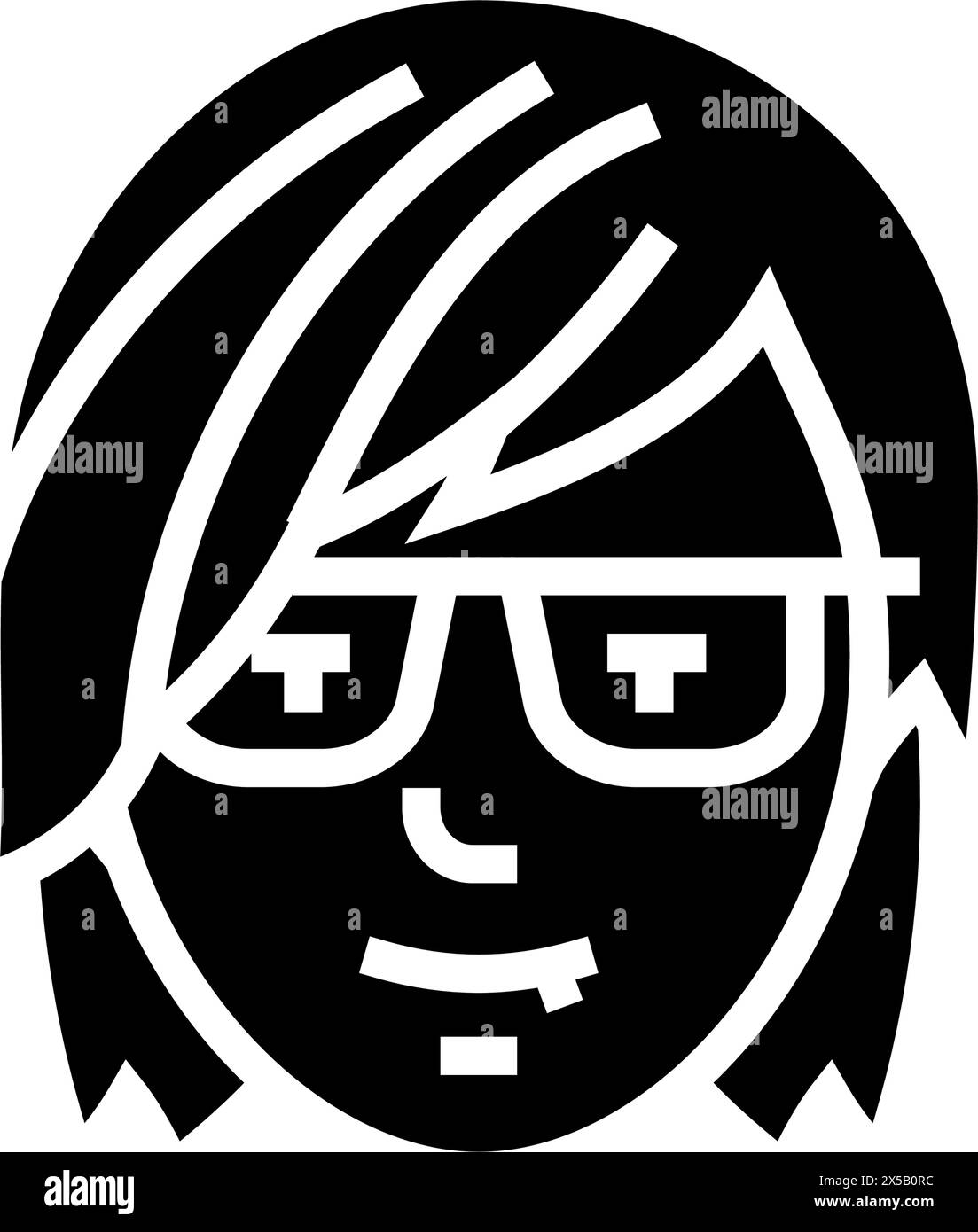 female avatar emo glyph icon vector illustration Stock Vector Image ...