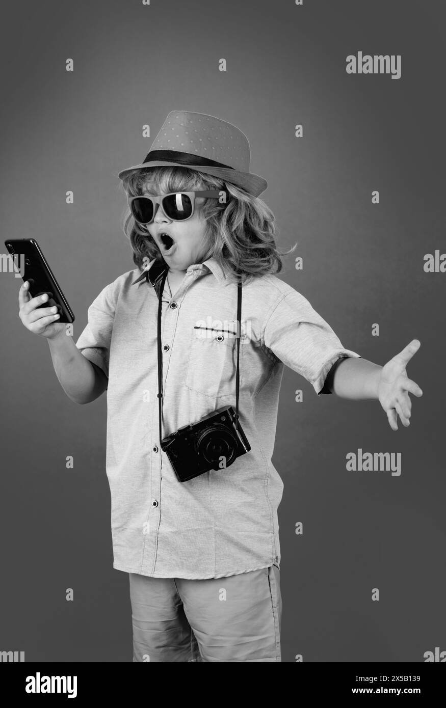 Kid chatting Black and White Stock Photos & Images - Alamy