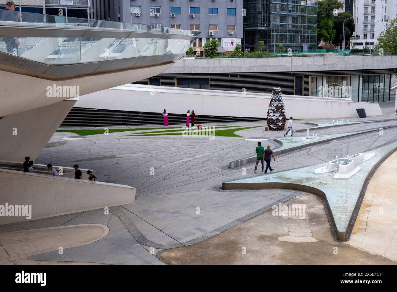 Liberty square with the modern and futuristic architecture in Nicosia ...