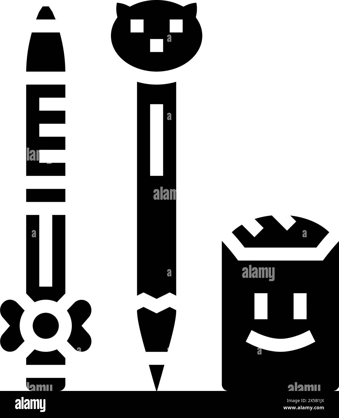 cute stationery kawaii glyph icon vector illustration Stock Vector ...