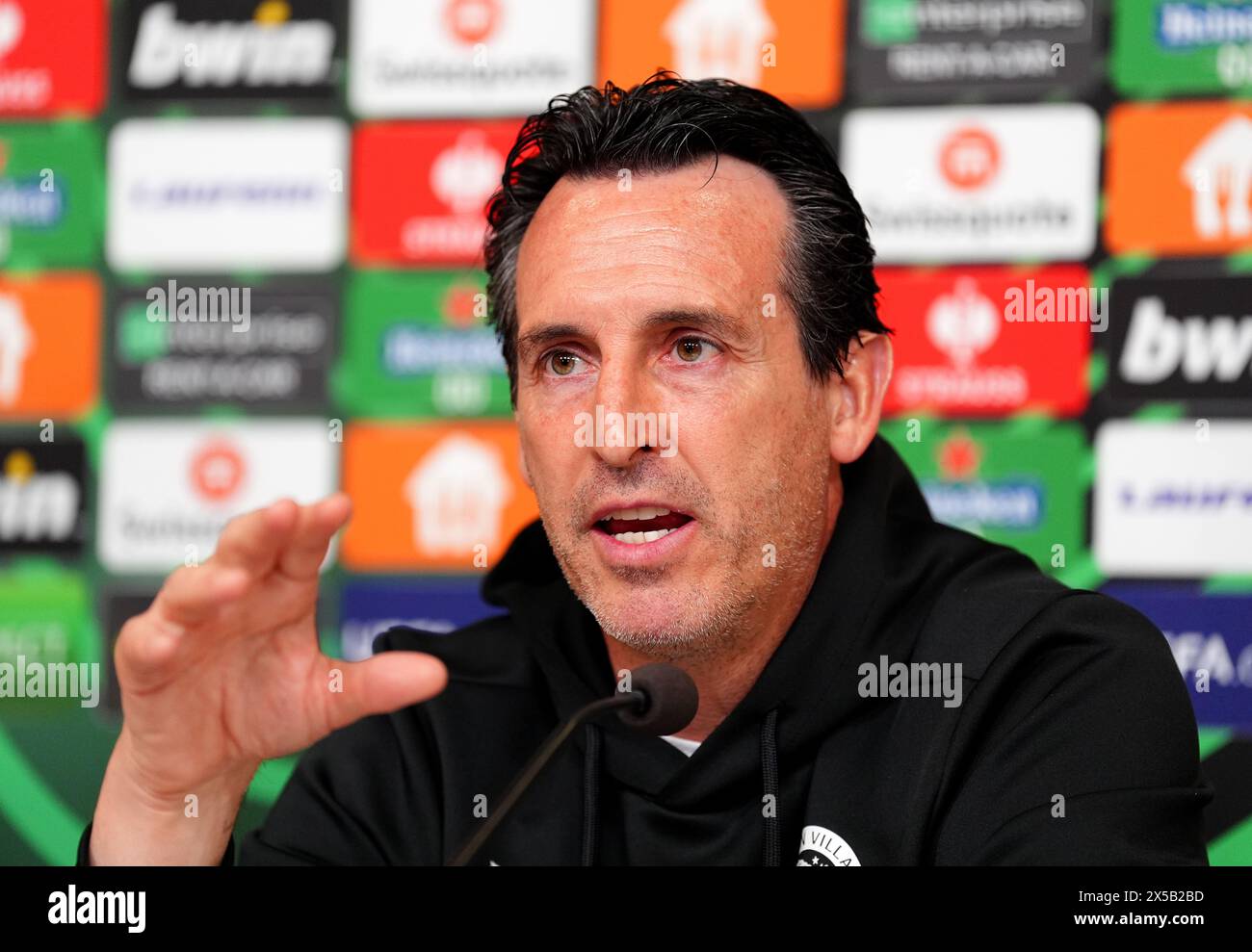Aston Villa manager Unai Emery during a press conference at the ...