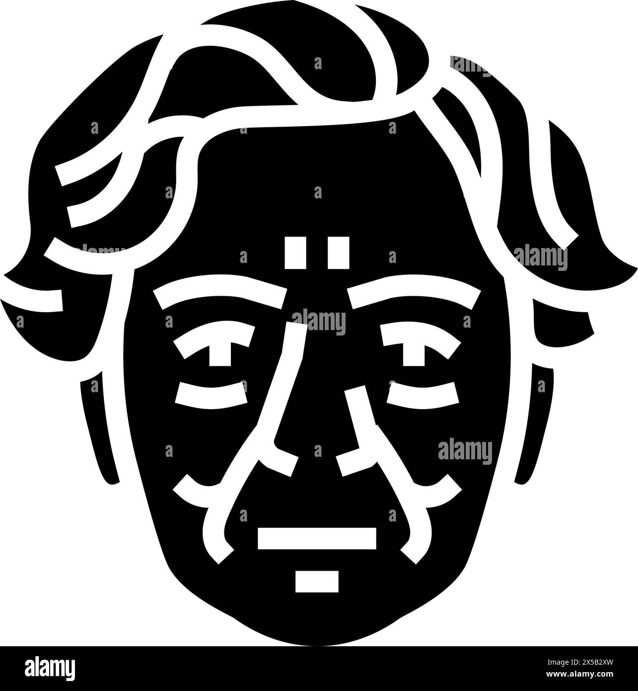 elderly old woman avatar glyph icon vector illustration Stock Vector ...