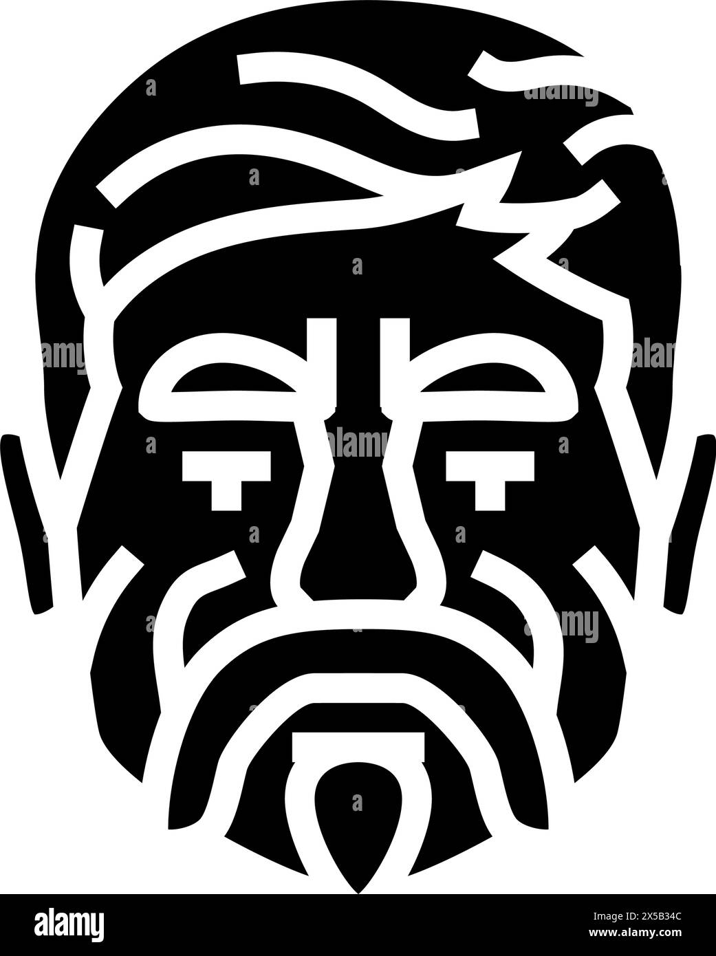 adult old man avatar glyph icon vector illustration Stock Vector Image ...