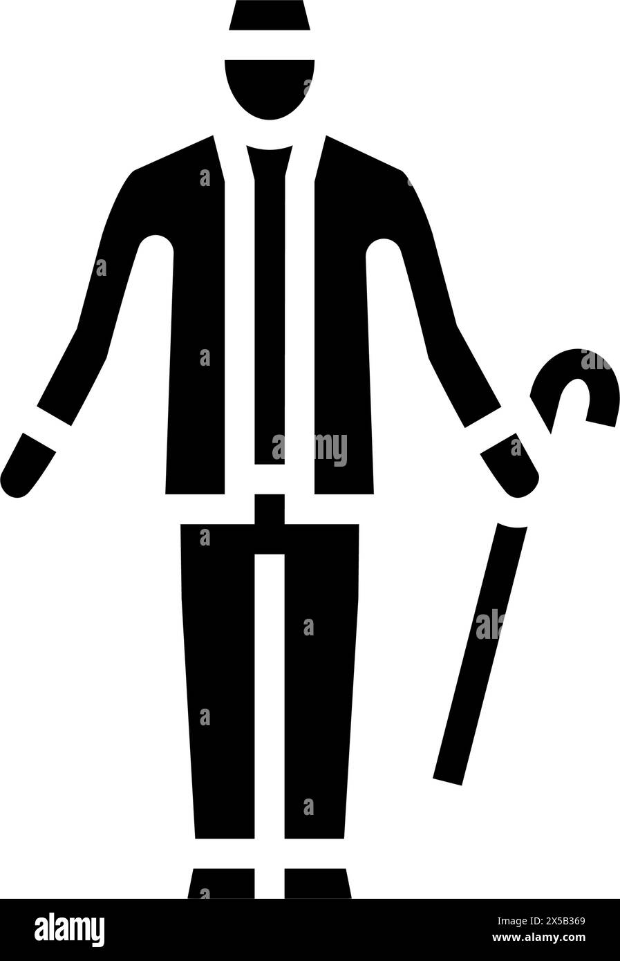 pensioner old man glyph icon vector illustration Stock Vector Image ...