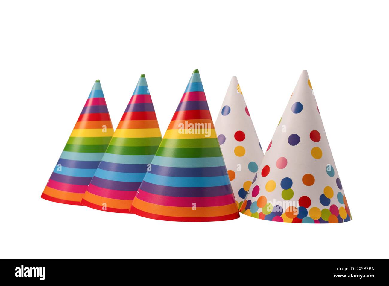 Colorful birthday cap isolated on a white background Stock Photo - Alamy