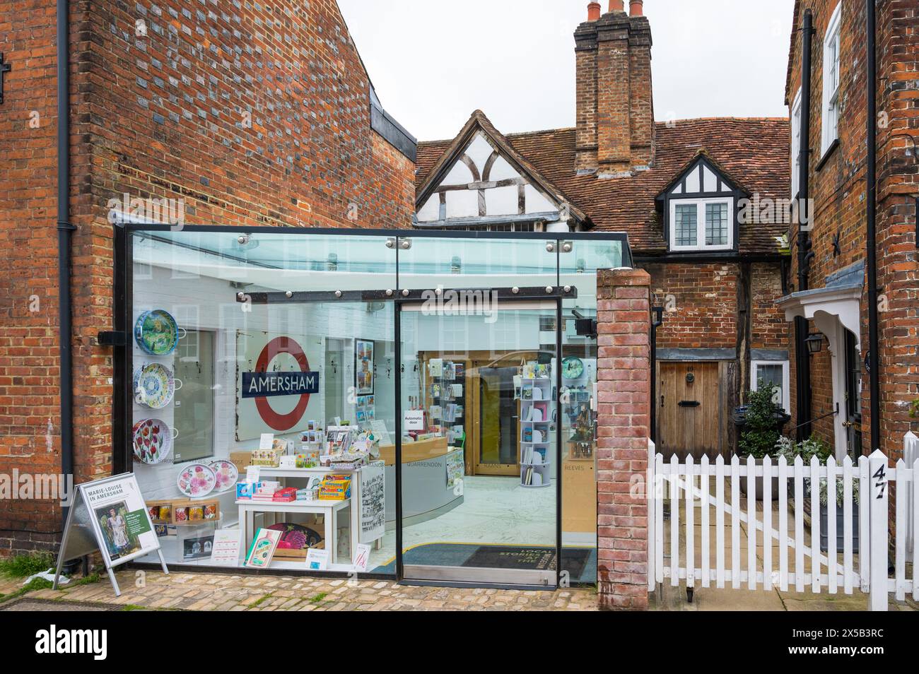 Entrance and glass reception area of Amersham Museum, a small ...