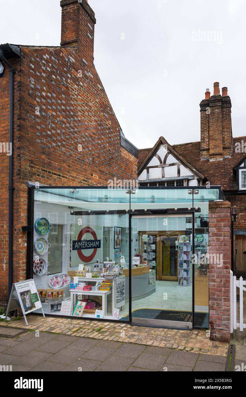 Entrance and glass reception area of Amersham Museum, a small ...