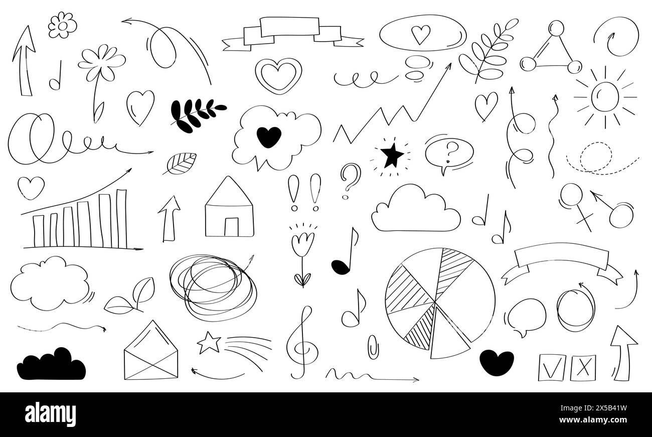 Set Doodles, Arrows, Scribbles And So On, Represent My Artistic Image ...