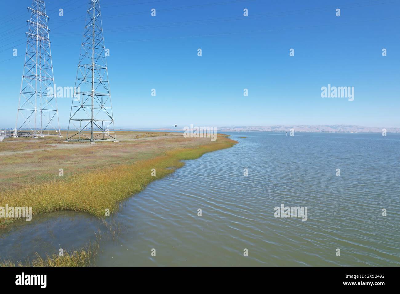 Aerial photo of Palo alto baylands, California. Photo of marshes ...