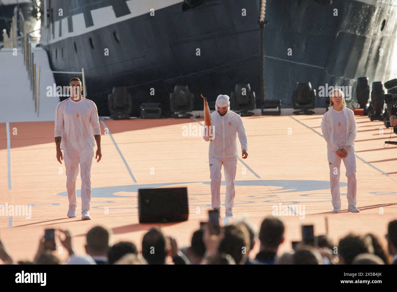 Marseille, France on May 8, 2024, French athlete Nantenin Keïta next to ...
