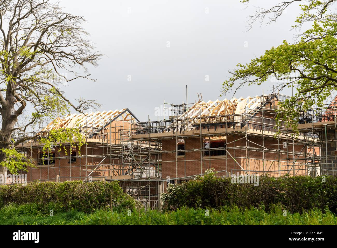 New houses being built. Concept of housing construction, residential ...