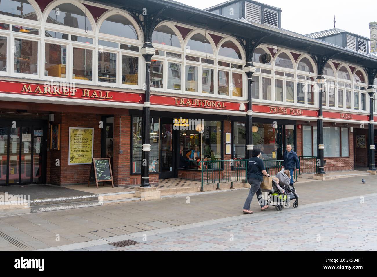 The traditional Market Hall in the town centre in Darlington, UK Stock ...