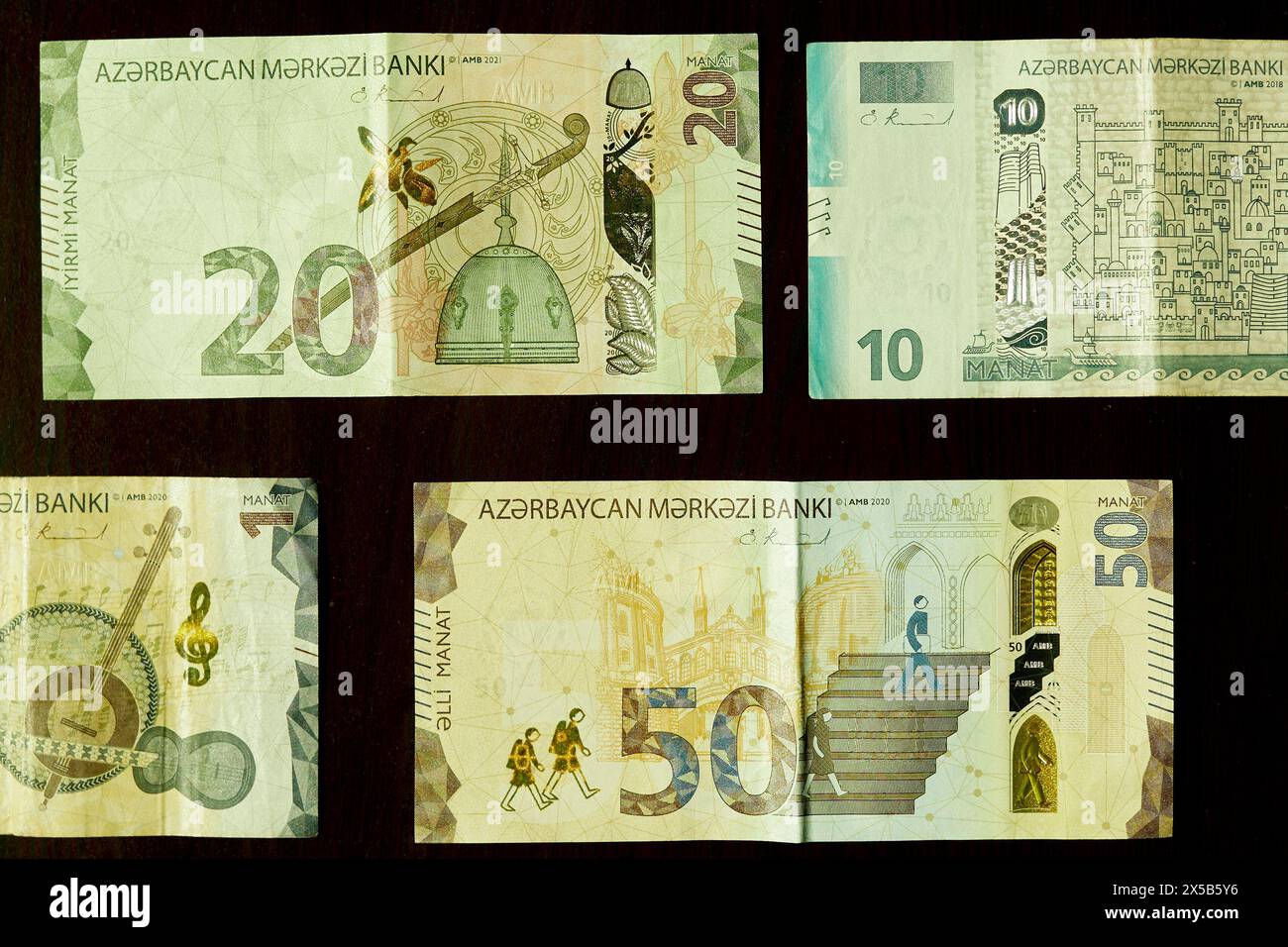 Azerbaijan Currency Manat money background Stock Photo - Alamy