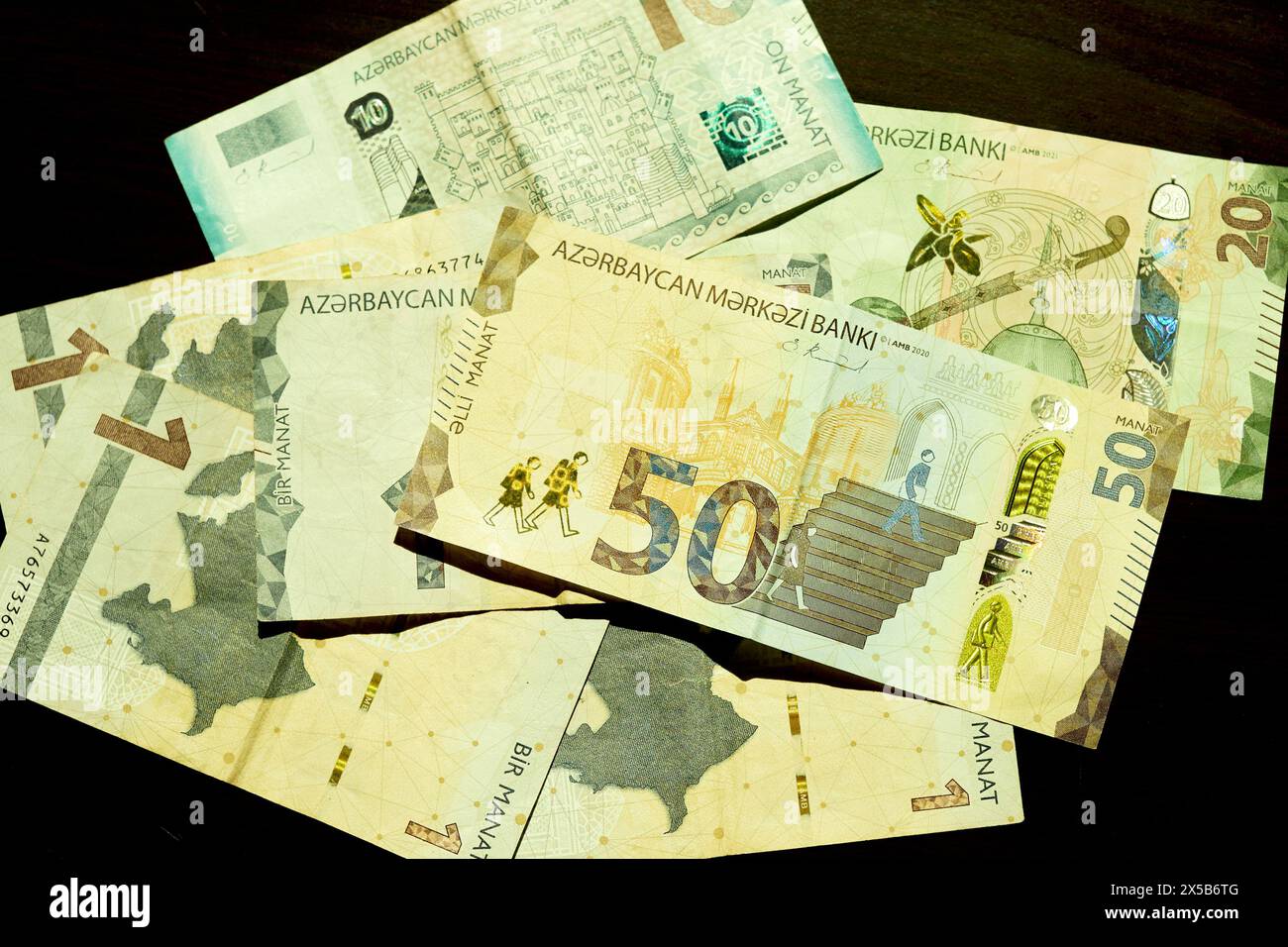 Azerbaijan Currency Manat money background Stock Photo - Alamy