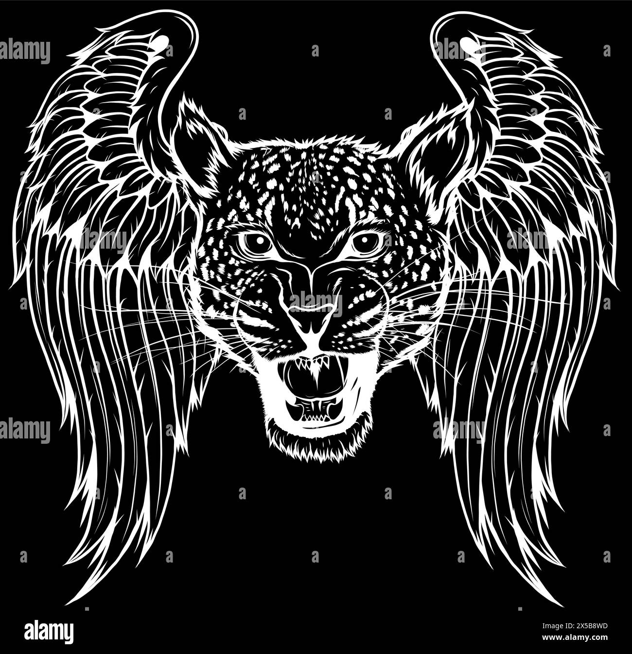 Winged leopard Black and White Stock Photos & Images - Alamy