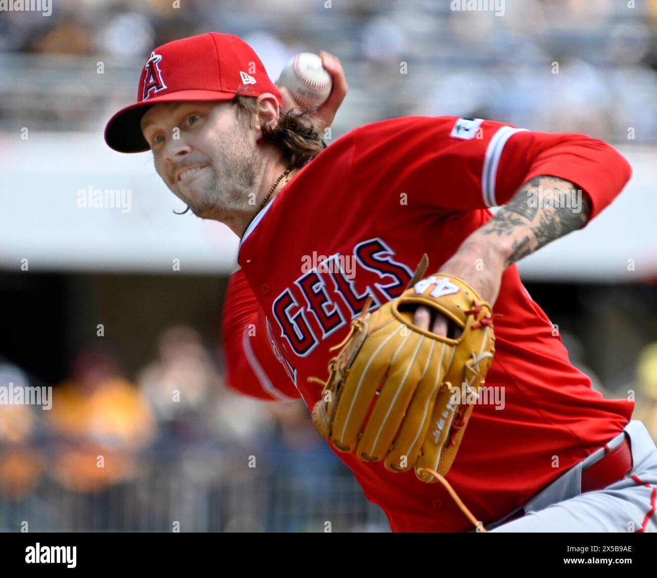 Pittsburgh, United States. 08th May, 2024. Los Angeles Angels pitcher ...