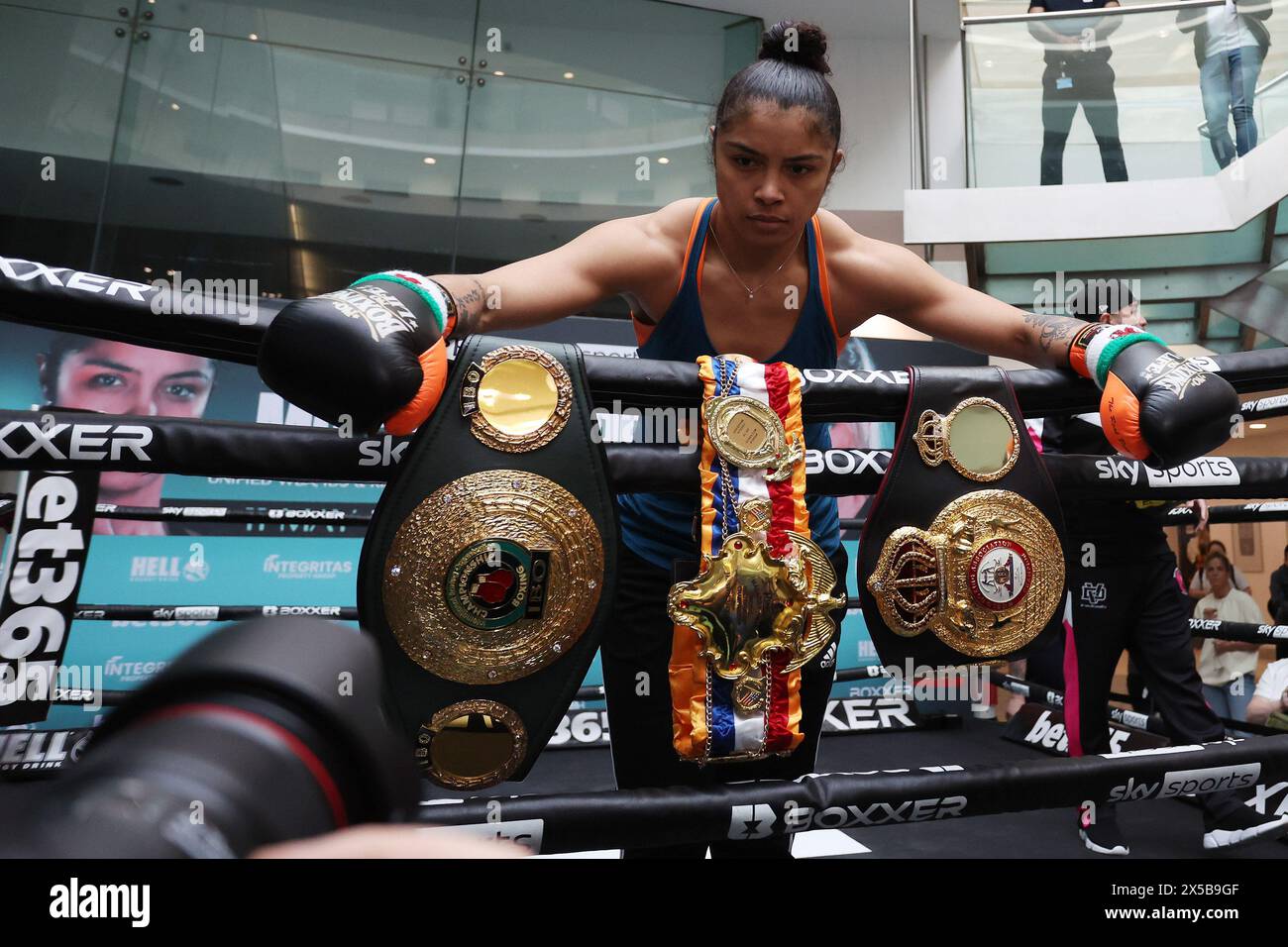 Jessica McCaskill from Missouri, USA poses with her belts during the ...