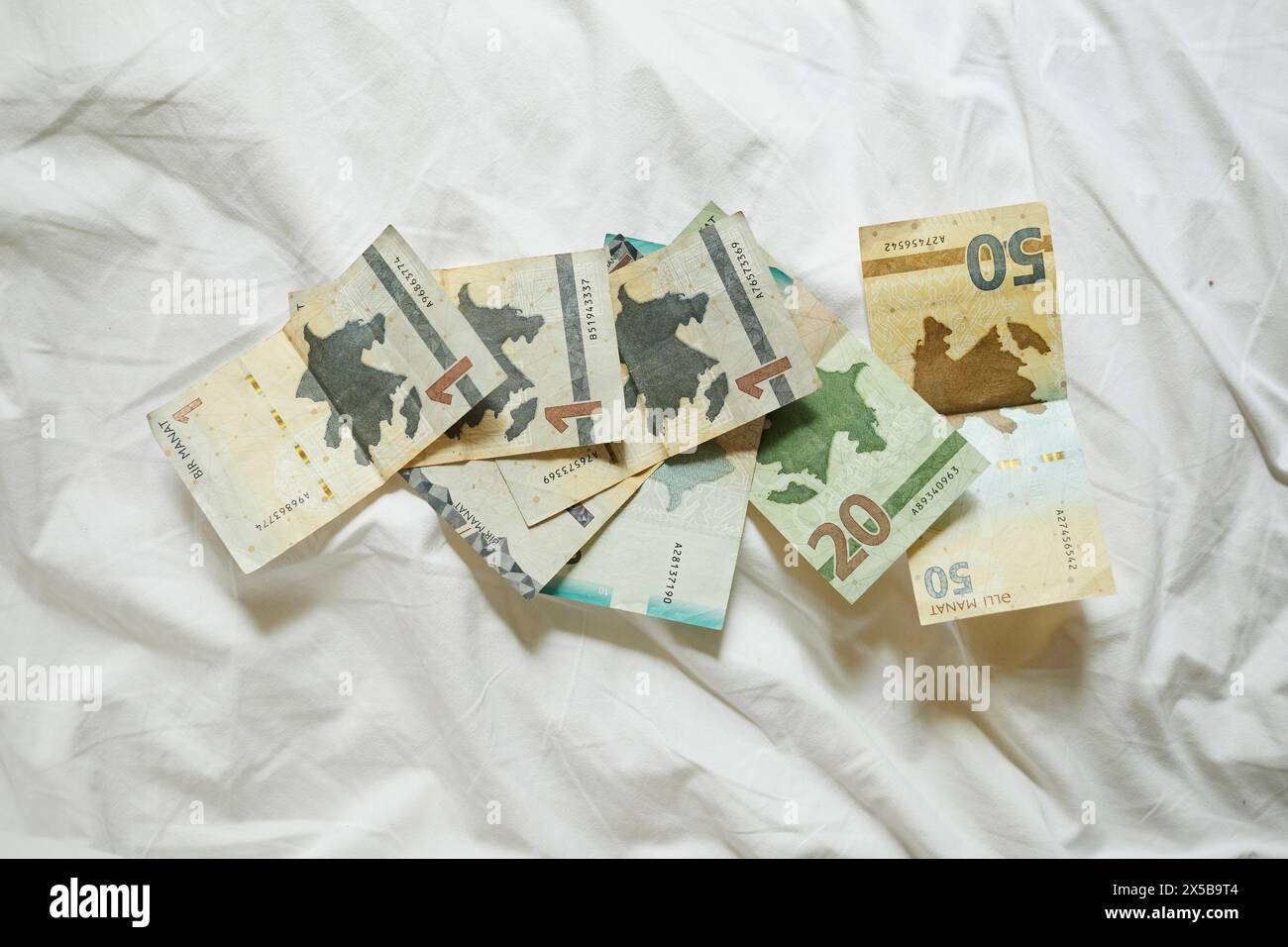 Azerbaijan Currency Manat money background Stock Photo - Alamy