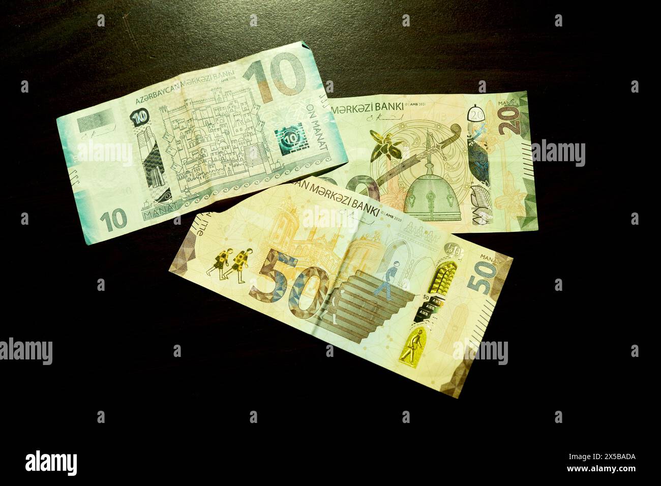 Azerbaijan Currency Manat money background Stock Photo - Alamy
