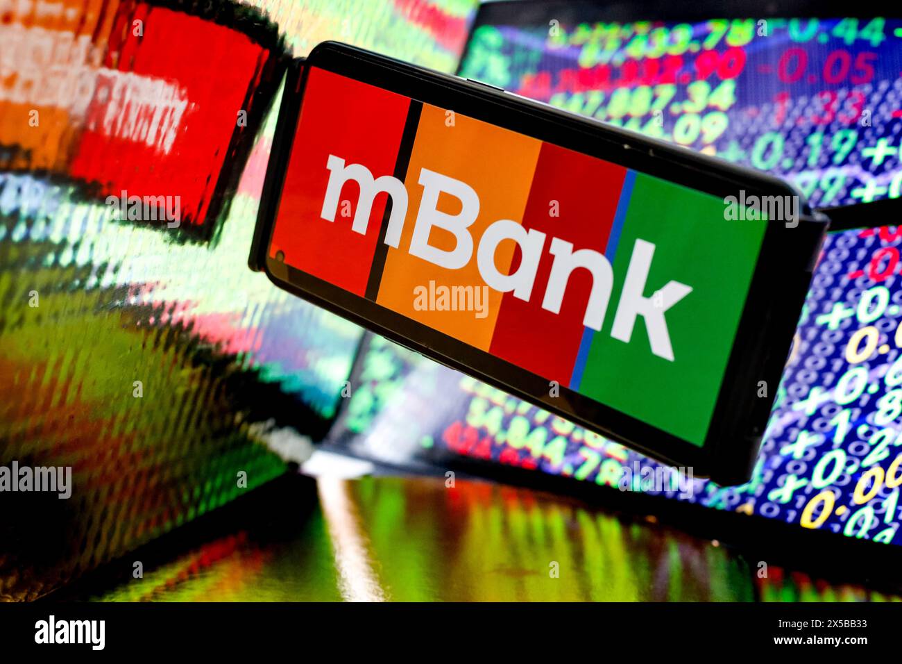 Krakow, Poland. 08th May, 2024. In this photo illustration, the mBank ...