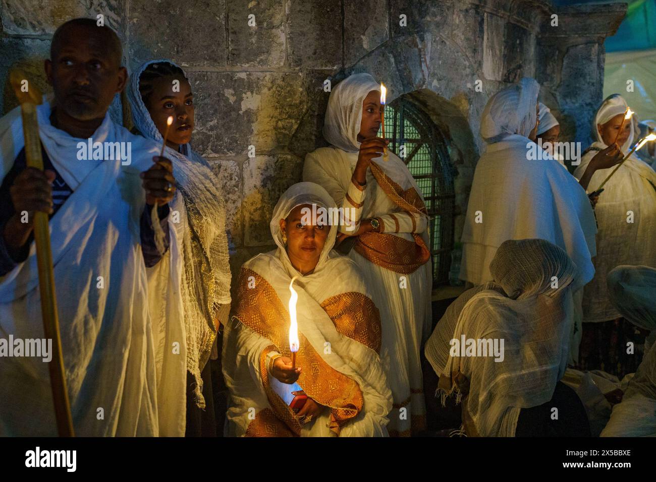 Participants seen during the procession of the Holy Fire Ceremony of ...
