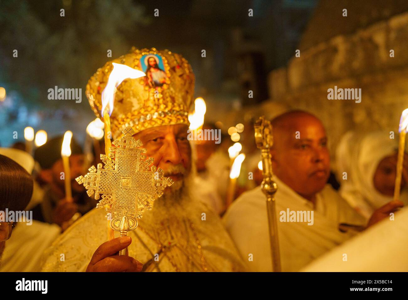 Archbishop of the ethiopian orthodox church in jerusalem hi-res stock ...