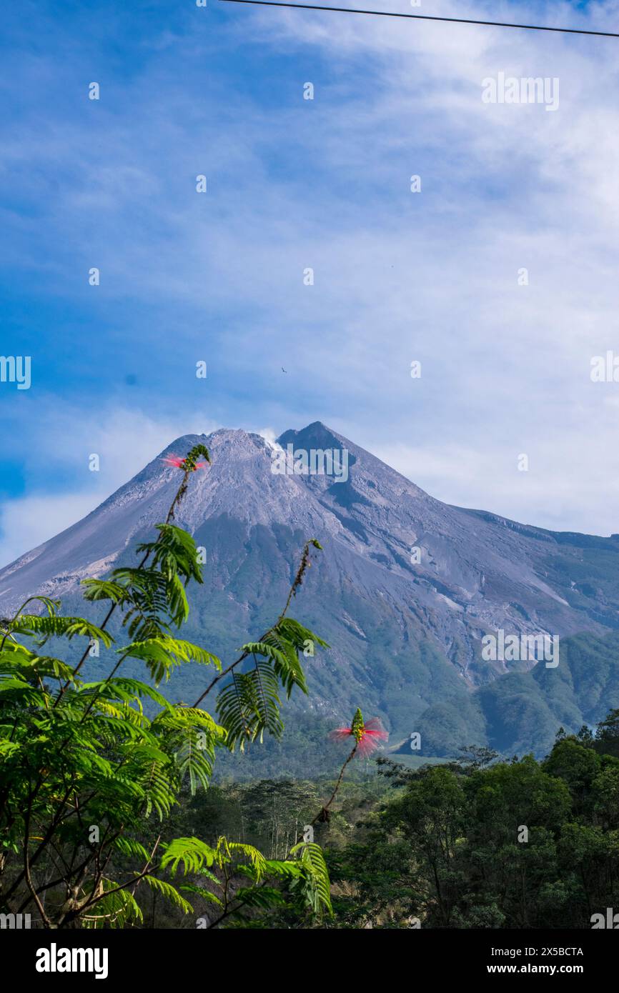 Magnificent of Mount Merapi, located in Java Island, Indonesia Stock ...