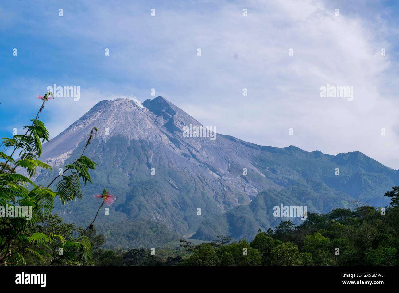 Magnificent of Mount Merapi, located in Java Island, Indonesia Stock ...