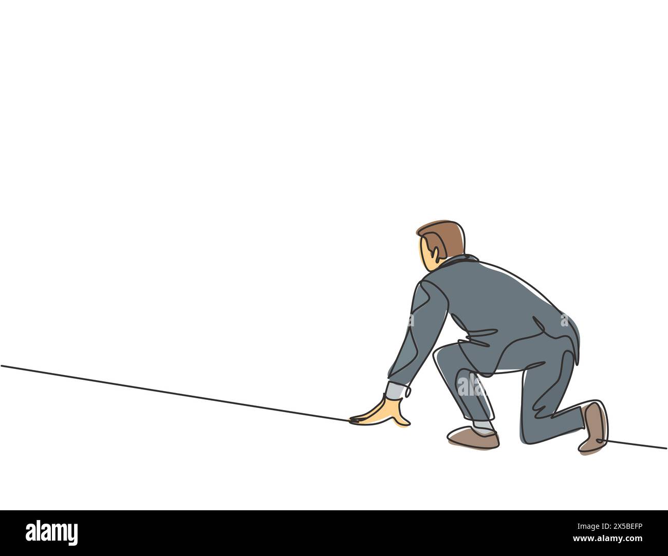 Businessman running rear view Stock Vector Images - Alamy